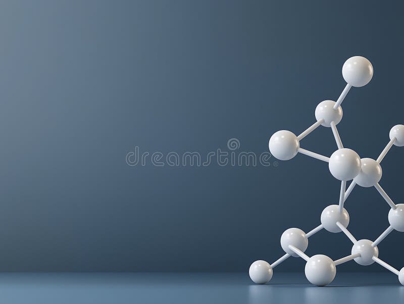 A Blue Background with a White Molecule Structure Stock Illustration ...