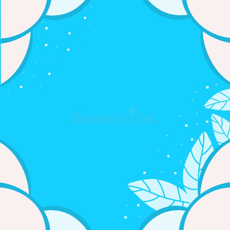 Blue Background with White Pattern Leaves Lower Right Corner Stock ...