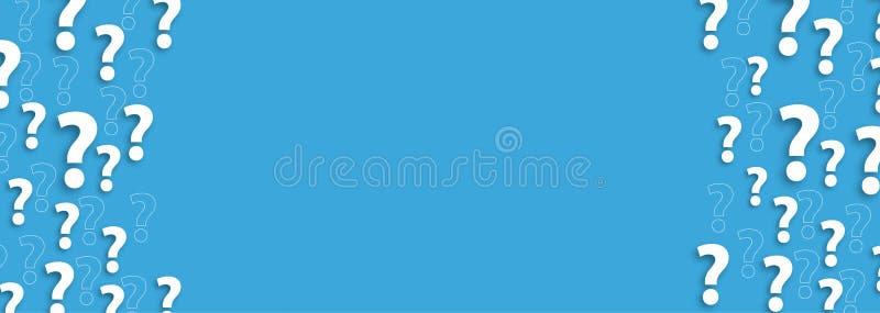 White Question Marks Blue Centre Header Stock Vector - Illustration of ...