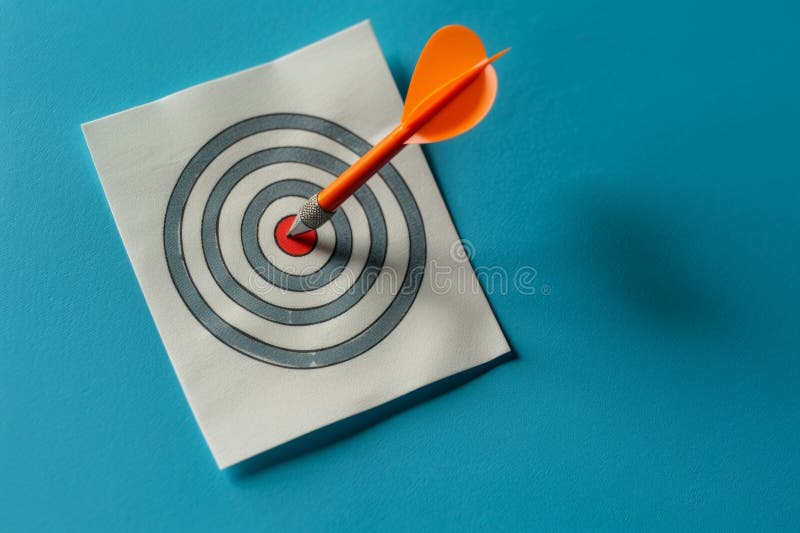 Blue Background with a White Sticky Note Featuring an Image of a Target ...