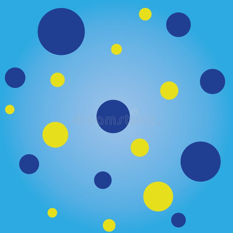 Blue Background with Yellow and Dark Blue Circles Stock Vector ...