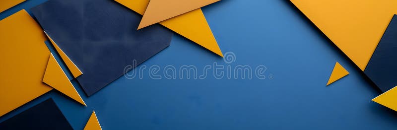 Blue Background with Yellow and Navy Triangles for Copyspace Banner ...