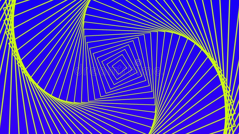 Blue Background with Yellow Rectangular Lines Rotating Repeatedly Stock ...