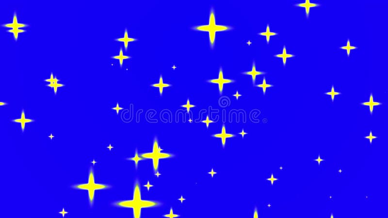 Blue Background with Yellow Stars Flying Towards the Front. Stock Video ...