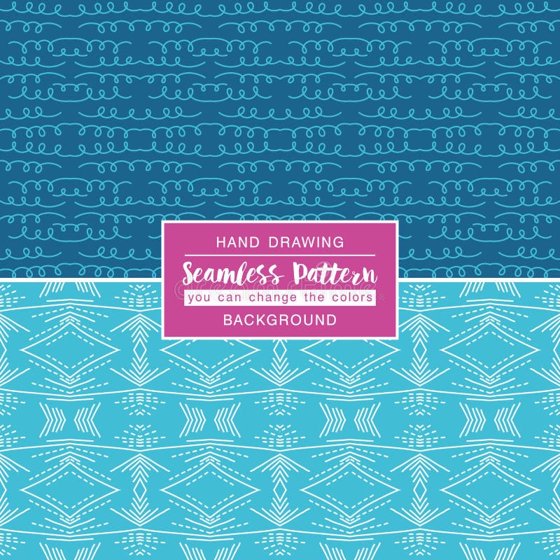 Blue Backgrounds with Seamless Patterns. Ideal for Printing Stock ...