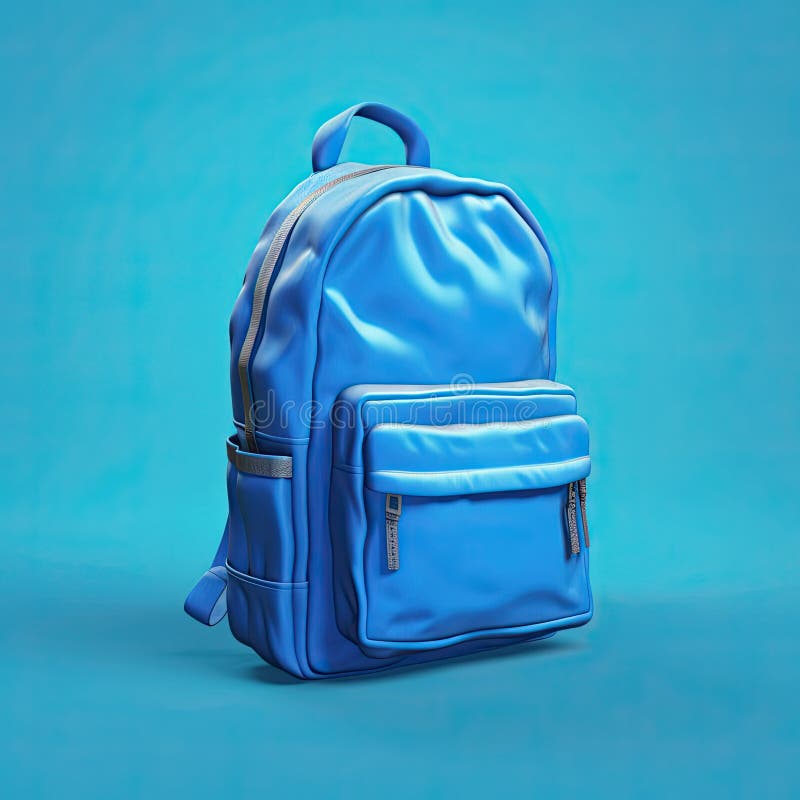 Blue Backpack on Blue Background Stock Image - Image of lifestyle ...