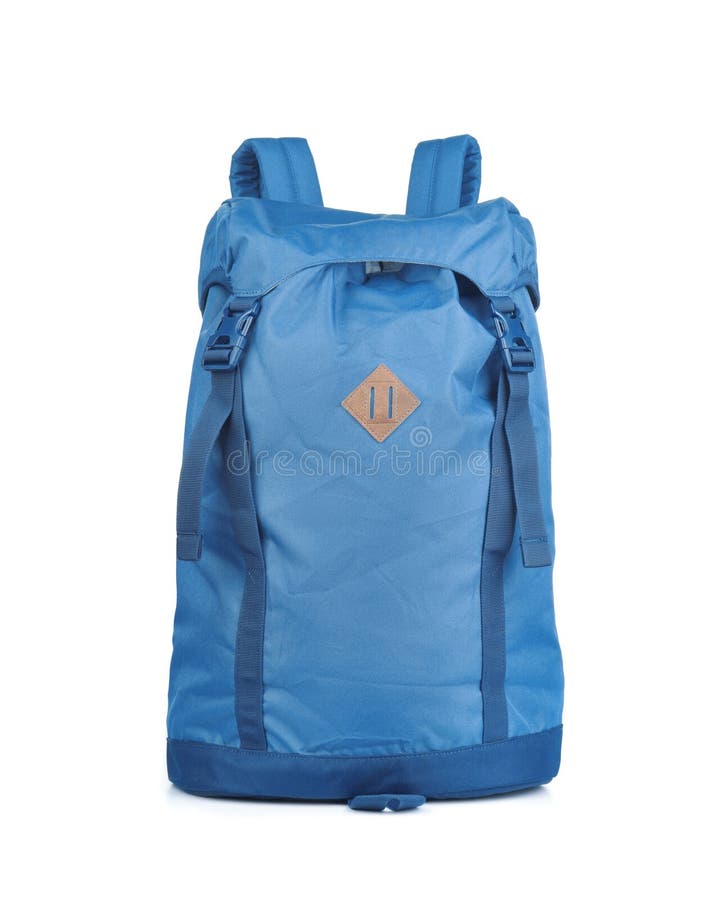 Blue backpack stock image. Image of children, luggage - 196710365