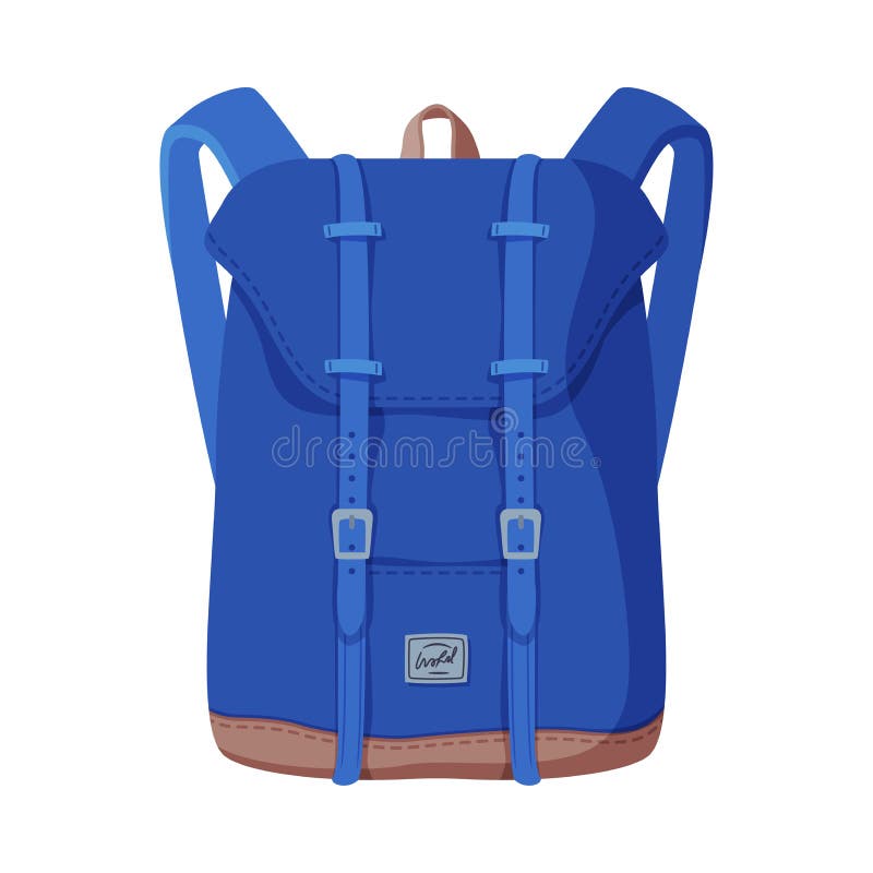 Red and Blue Backpack, Rucksack for School or Travel Vector ...