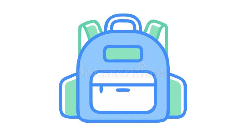 Blue Backpack Icon Ready for School Travel or Adventure Gear , Vector ...