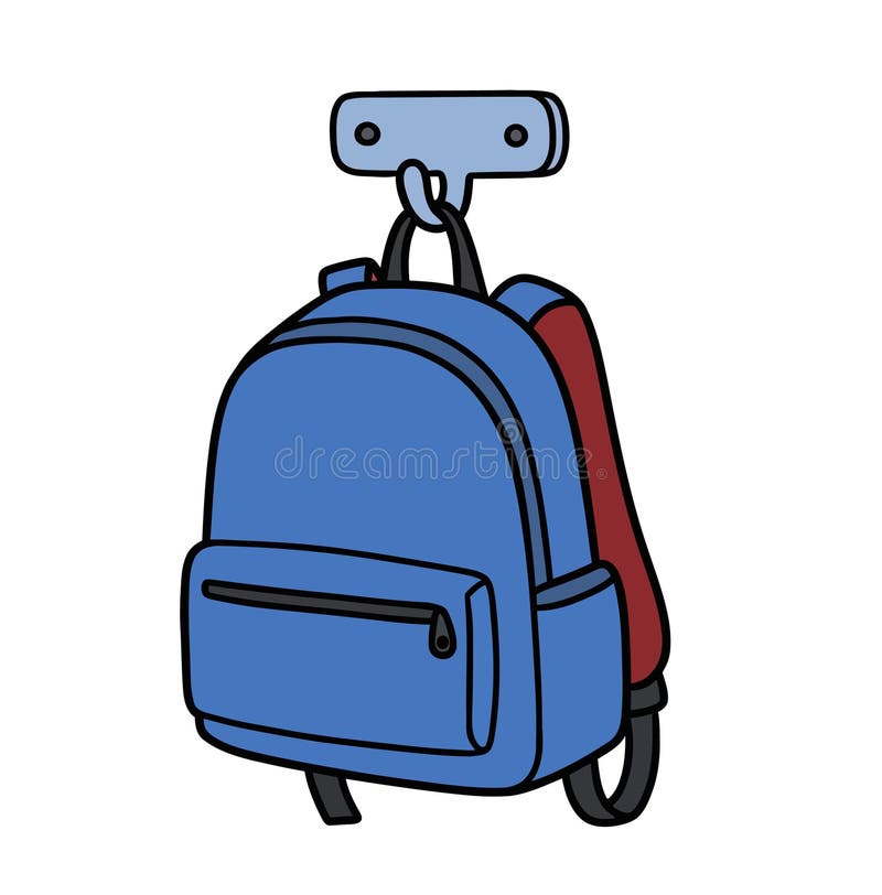 Backpack on hook clipart stock illustration. Illustration of knapsack ...