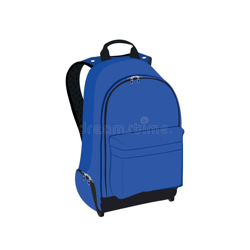 Blue Backpack, Vector Illustration Stock Vector - Illustration of ...