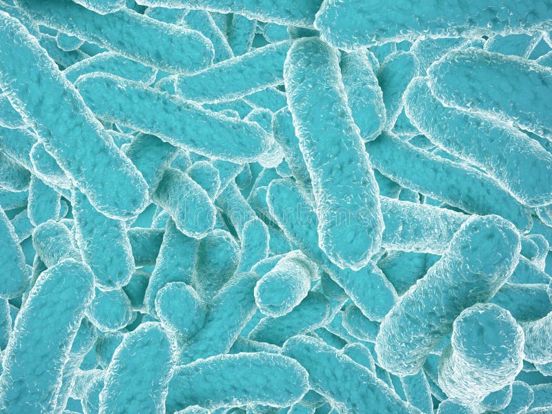 Blue Bacteria on Blue Background Stock Illustration - Illustration of ...