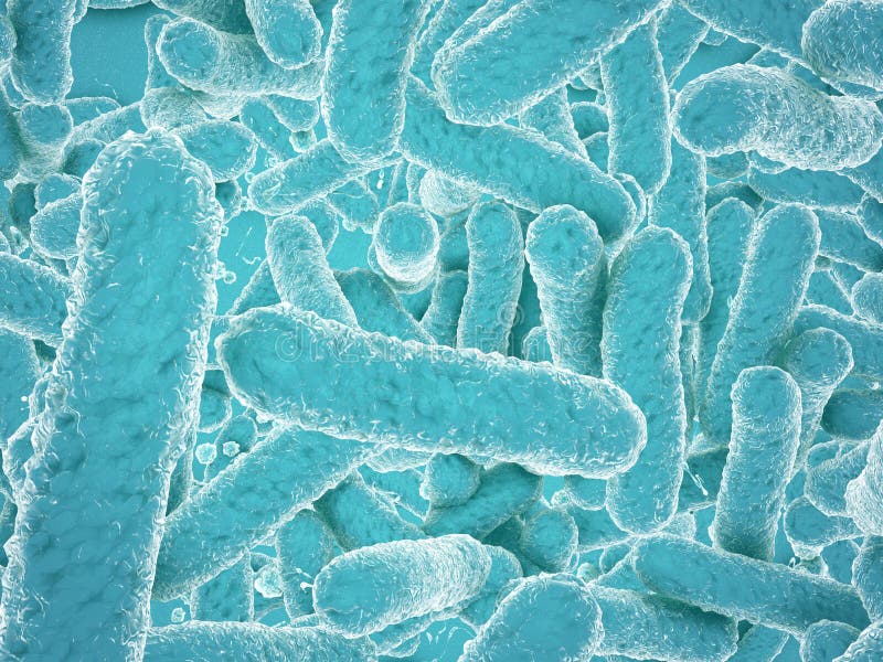 Blue Bacteria on Blue Background Stock Illustration - Illustration of ...