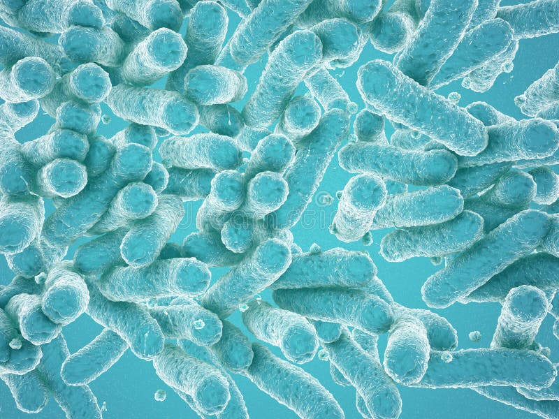 Blue Bacteria on Blue Background Stock Illustration - Illustration of ...