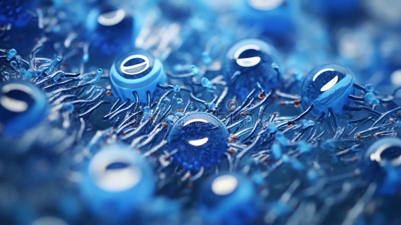 Blue Bacteria Micro Object Microscope View Stock Illustration ...