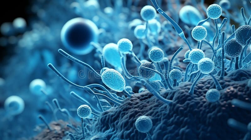 Blue Bacteria Micro Object Microscope View Stock Illustration ...