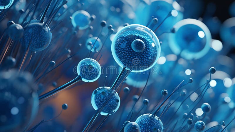 Blue Bacteria Micro Object Microscope View Stock Illustration ...