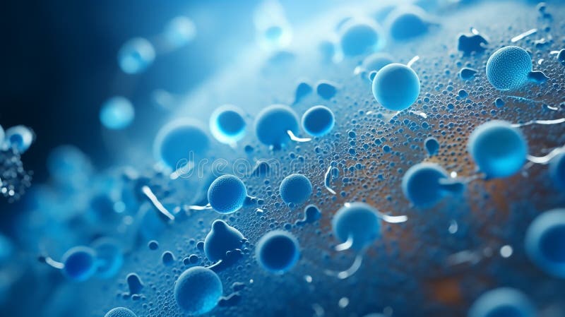 Blue Bacteria Micro Object Microscope View Stock Illustration ...