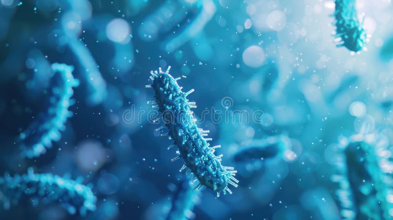The Blue Bacteria Pathogens.AI Generated Image Stock Image - Image of ...