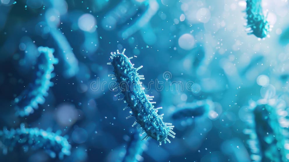 The Blue Bacteria Pathogens. AI Generated Stock Image - Image of hazard ...