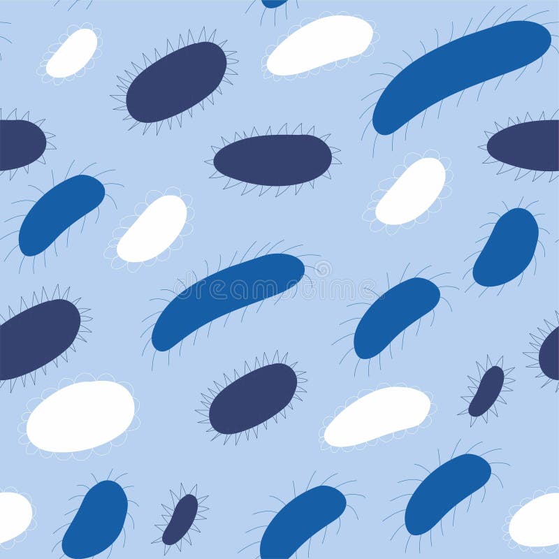 Blue Bacteria Seamless Pattern Stock Vector - Illustration of geometric ...
