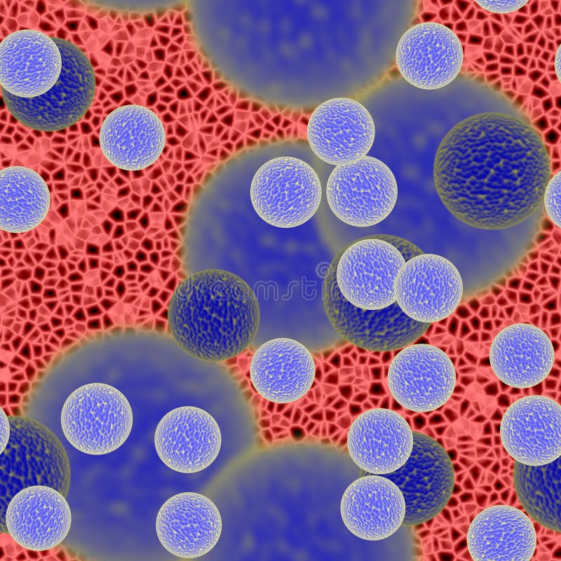 Blue Bacteria or Virus Spheres in Blood, Generated Texture Stock ...
