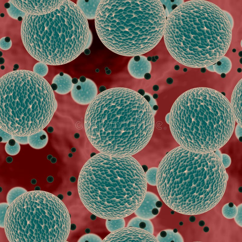 Blue Bacteria or Virus Spheres in Blue Space, Generated Texture Stock ...