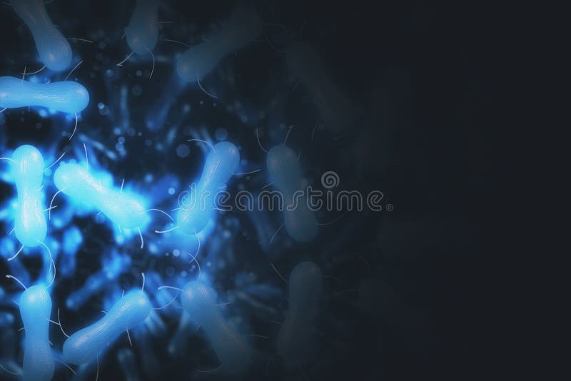 Blue bacteria wallpaper stock illustration. Illustration of dark ...