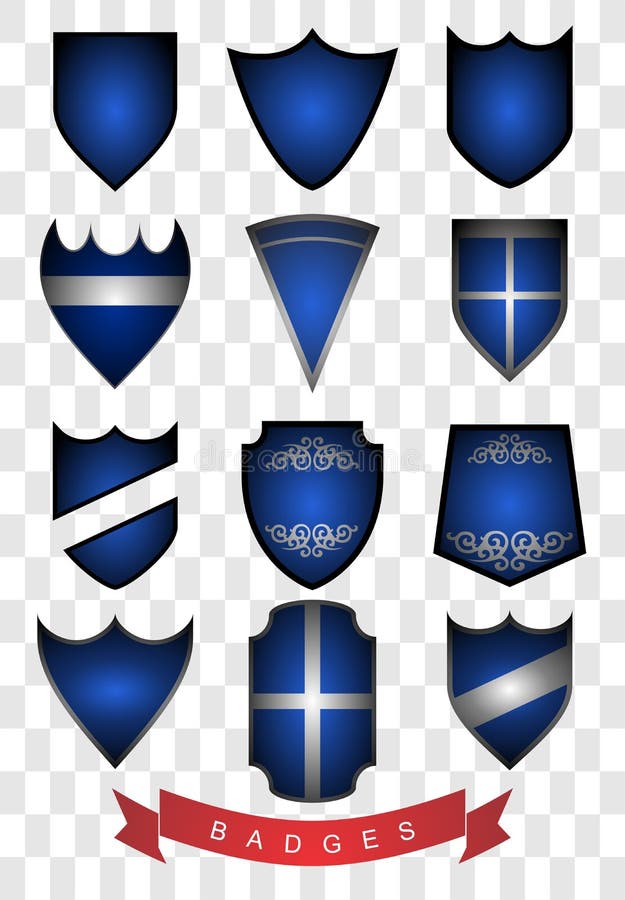 Set of Blue Badges with Hand Gesture Symbols. Stock Vector ...