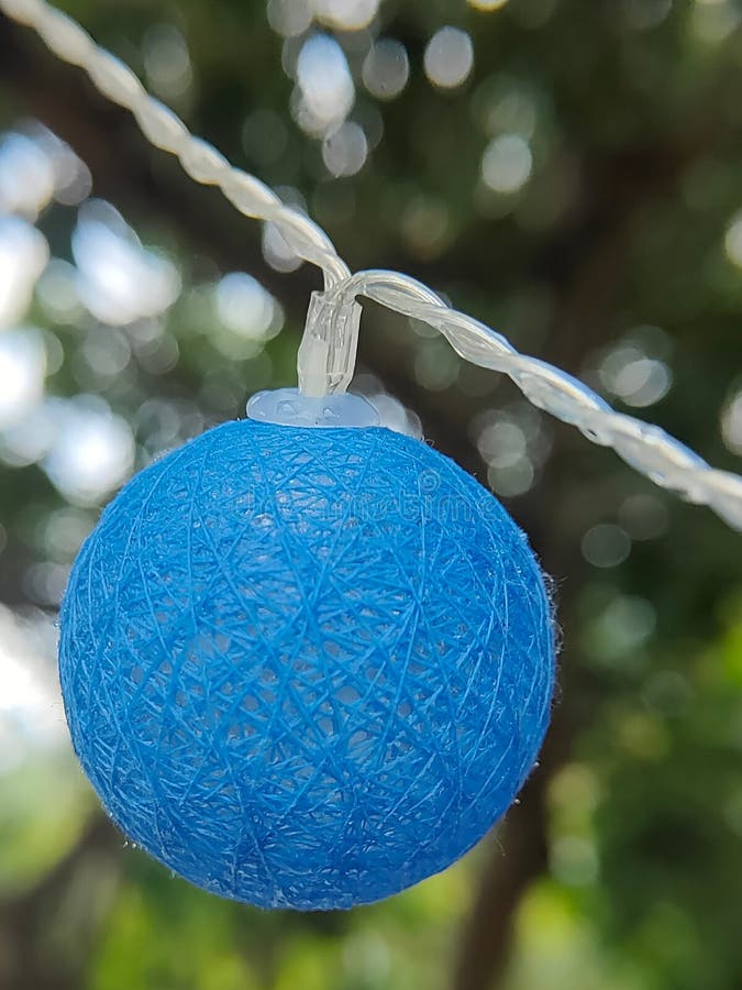 Blue Ball As Decoration for Festival Light Stock Image - Image of plant ...