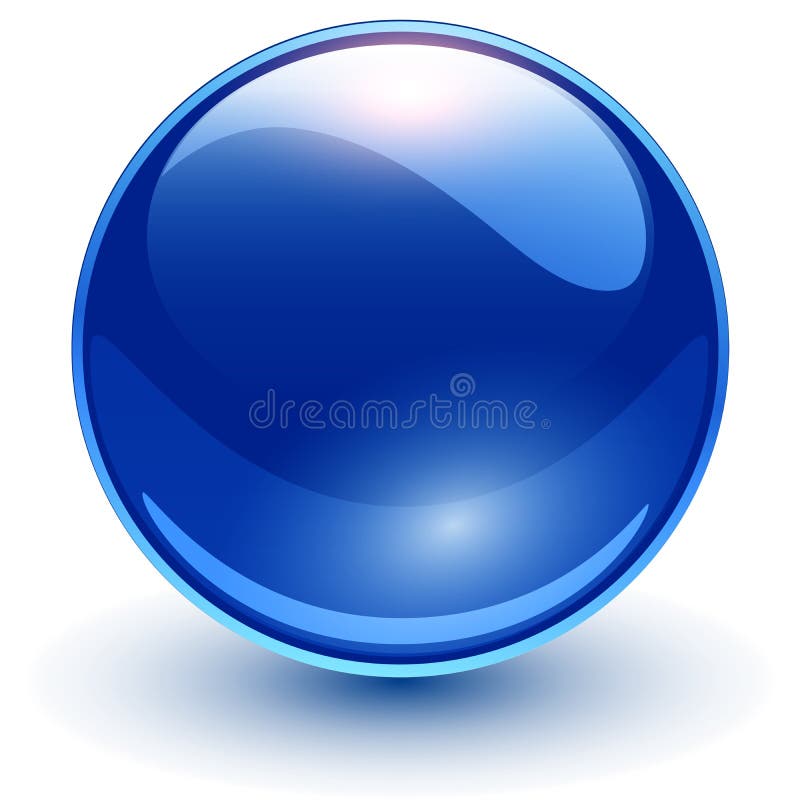 Blue Ball 3d Icon, Shiny and Glossy Crystal Sphere Stock Vector ...