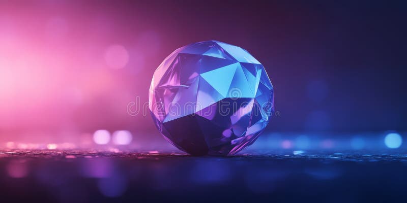 A Blue Ball with a Diamond Pattern on it Sits on a Dark Surface Stock ...