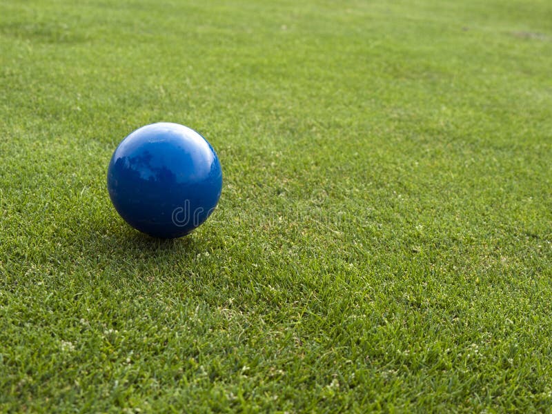 Blue Ball on the Golf Course Stock Photo - Image of lawn, green: 26166838