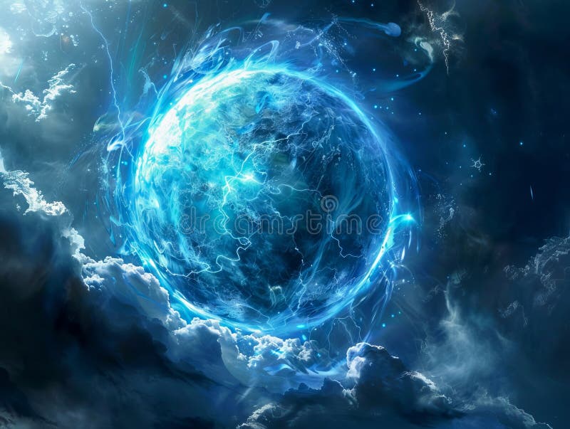 A Blue Ball in the Sky with Clouds Stock Photo - Image of nature, earth ...