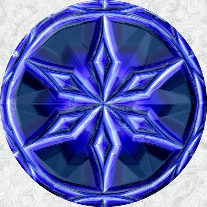 Blue Ball Sphere Round Circle Orb with Ornamental Star Stock ...