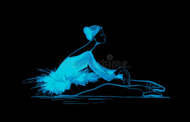 Blue ballet dancer stock illustration. Illustration of lace - 3514427