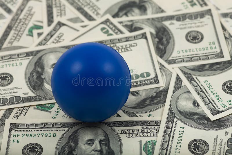 Blue Ballon Spread of Money Stock Image - Image of heap, currency: 11585195