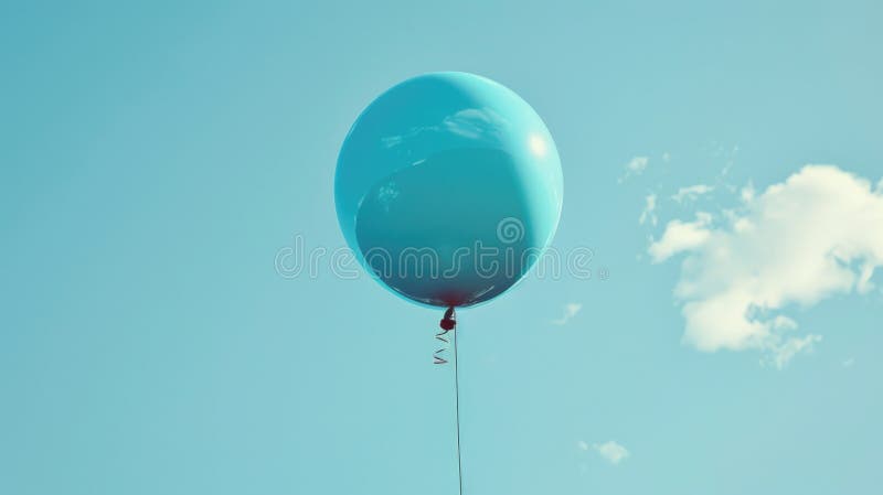A Blue Balloon Floating in the Air with a String Attached, Ideal for ...
