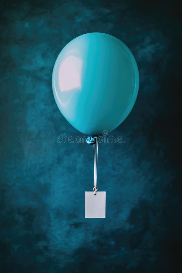 A Blue Balloon Floating in the Air with a Tag Attached, Suitable for ...
