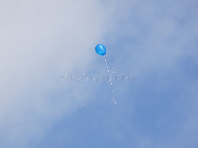 Blue Balloon Floating Away - Escape Stock Image - Image of escaping ...