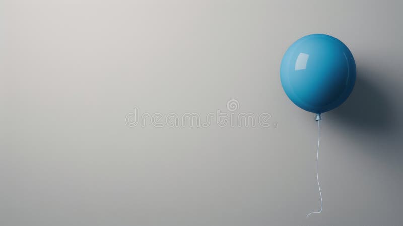 Blue Balloon Isolated Against a Plain Wall Stock Image - Image of ...