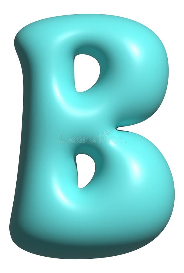 Blue Balloon Letter B Capital, 3D Alphabet Stock Illustration ...
