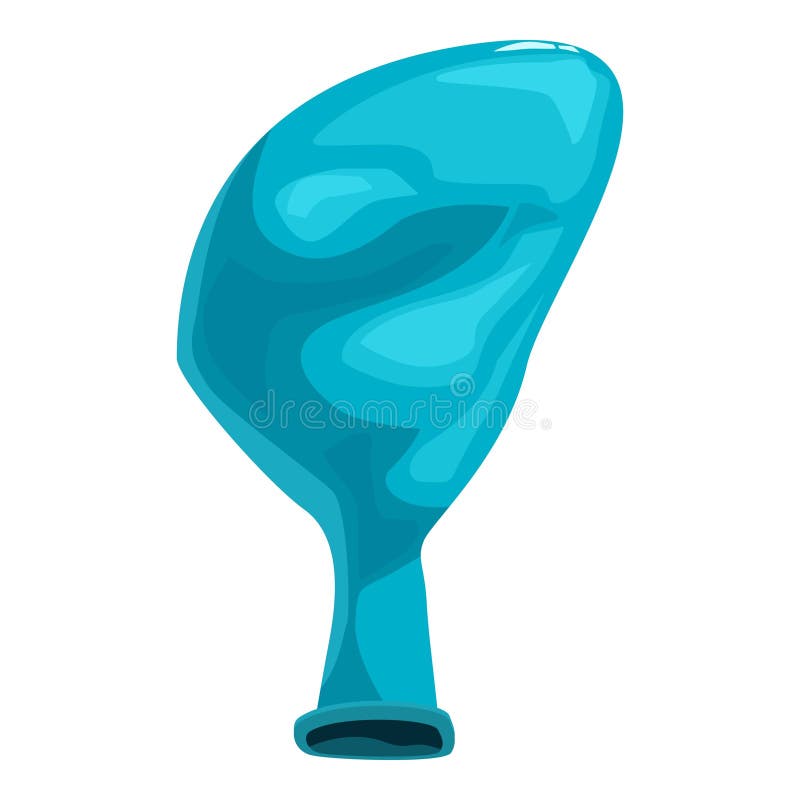 Blue Balloon Losing Air with Sad Drooping Form Stock Illustration ...