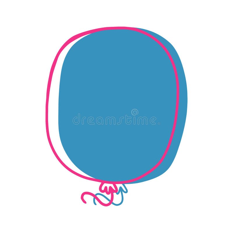 A Blue Balloon with a Pink Outline. Balloon Icon Stock Vector ...