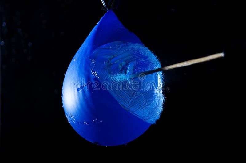The Blue Balloon Rupture of the Moment Stock Photo - Image of motion ...