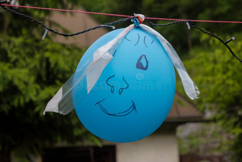A blue balloon for safety stock image. Image of string - 93680371