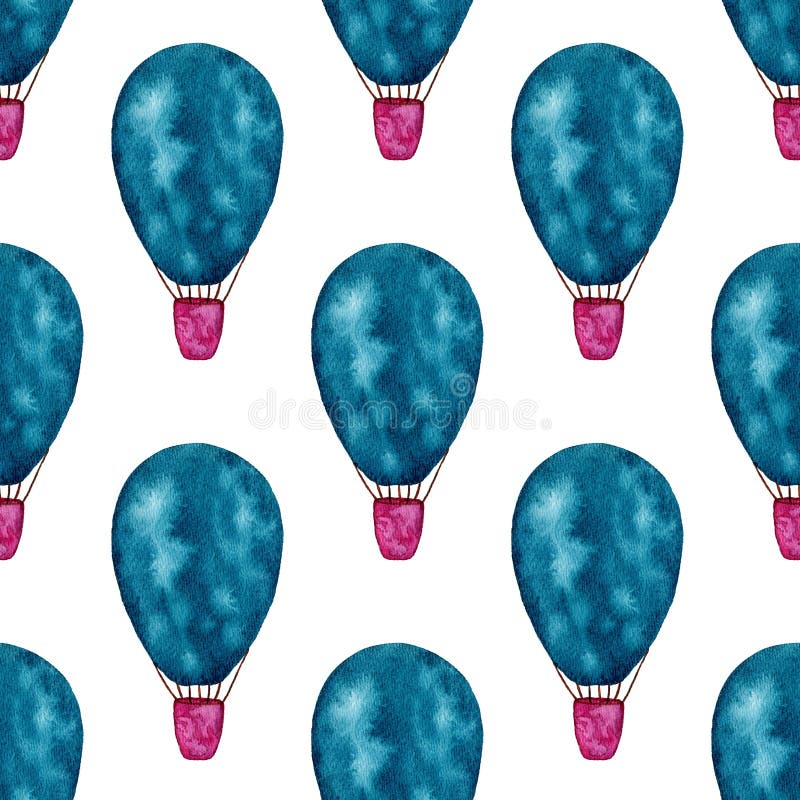 Blue Balloon Seamless Pattern. Painted Bright Texture. Textile or ...