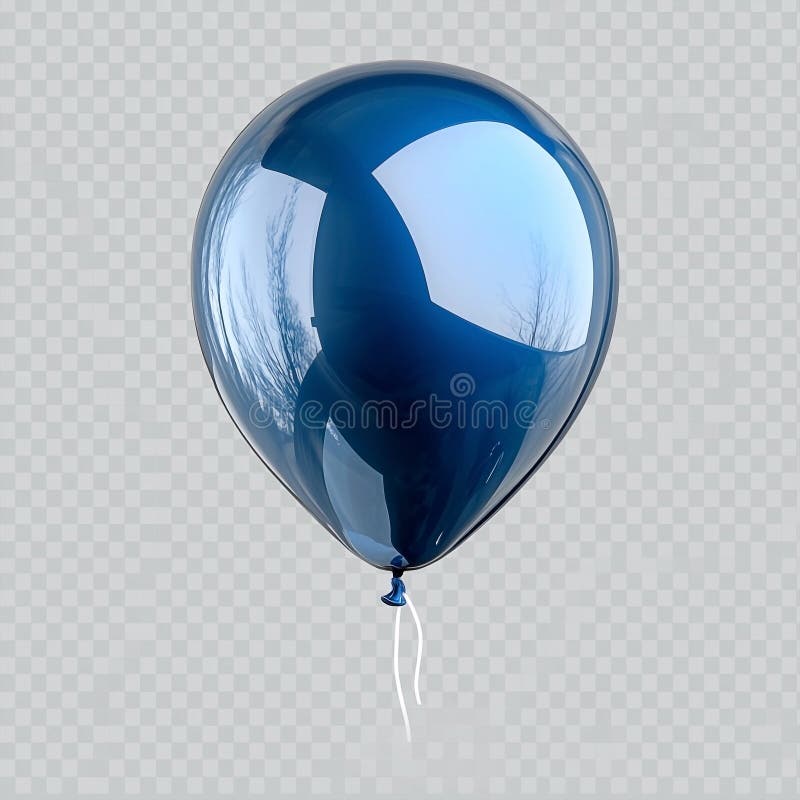 Blue Balloon with White String Isolated on Transparent Background Stock ...