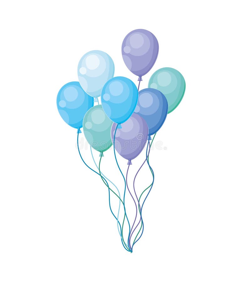 Blue balloons design stock vector. Illustration of airballoon - 229378314