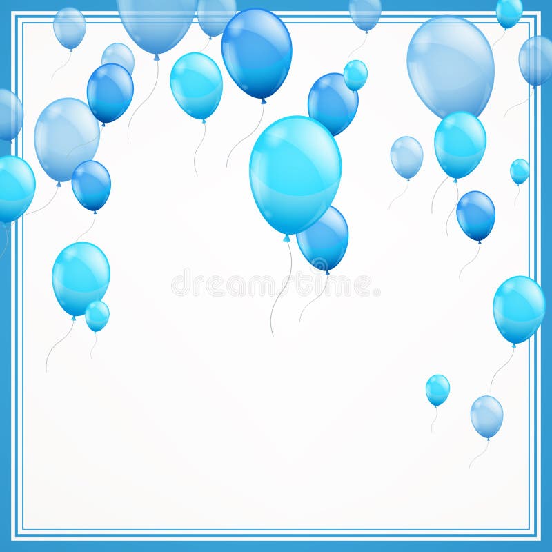 Blue balloons stock illustration. Illustration of pretty - 55296682